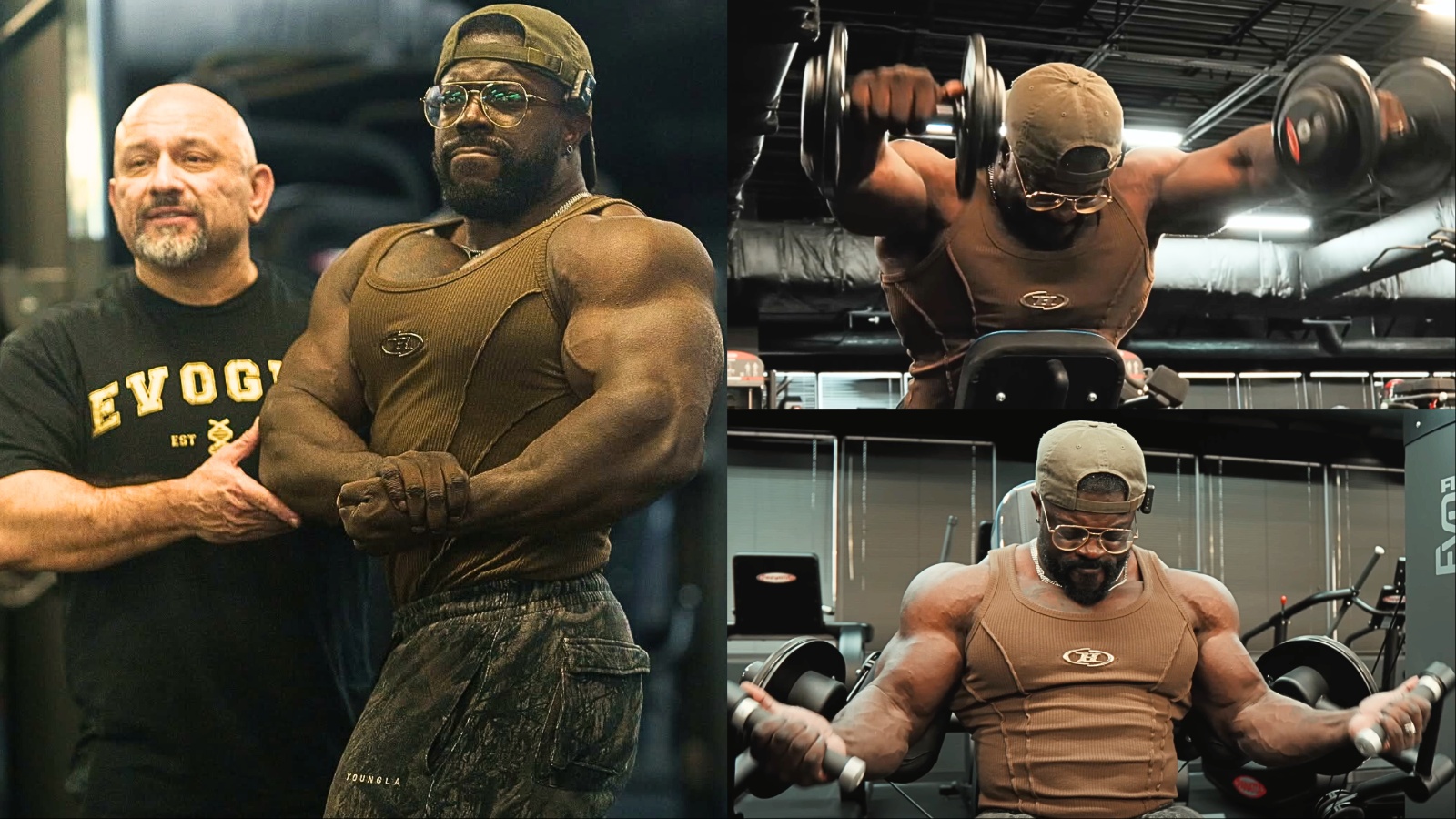 Bodybuilder Terrence Ruffin Building 3D Bowling Ball Delts sous le plan ...